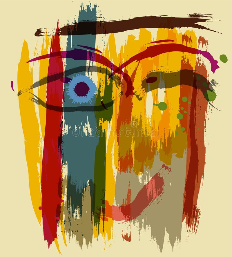 Sonrisa Abstracta De La Mujer De La Cara Stock de ilustración ...