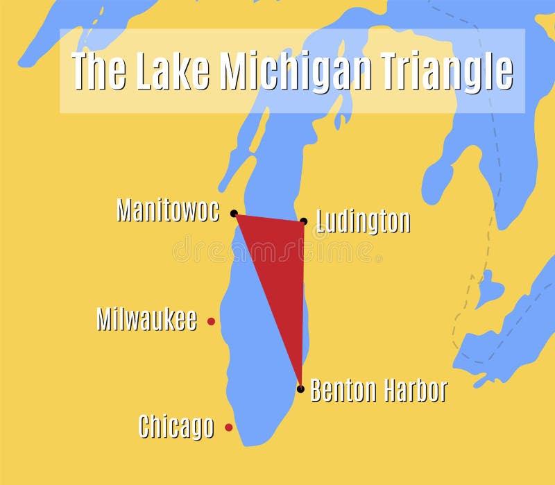 La Carte De Triangle Du Lac Michigan Illustration de Vecteur ...