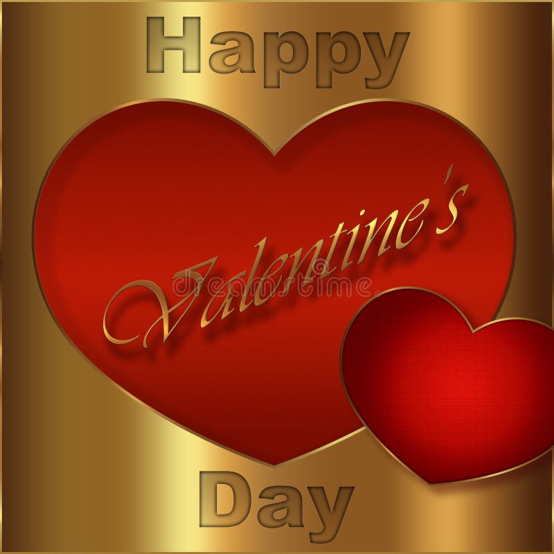 La Carte Du Jour Du ` S De Valentine, Version Disloque D'or Et Rouge ...