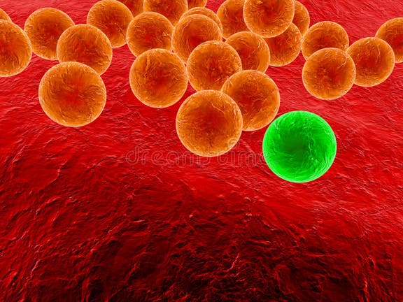 La Cellule Verte Font De La Différence - L'illustration 3D Illustration ...