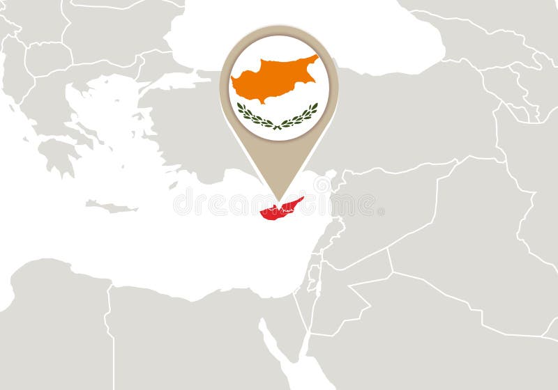 La Chypre Sur La Carte De L'Europe Illustration de Vecteur ...