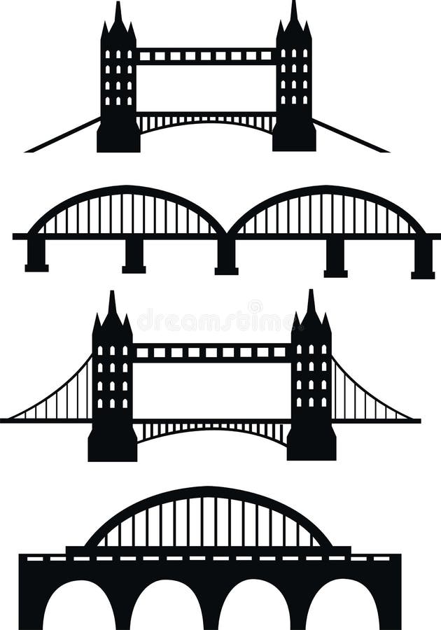Silhouette du pont-levis illustration de vecteur. Illustration du ...