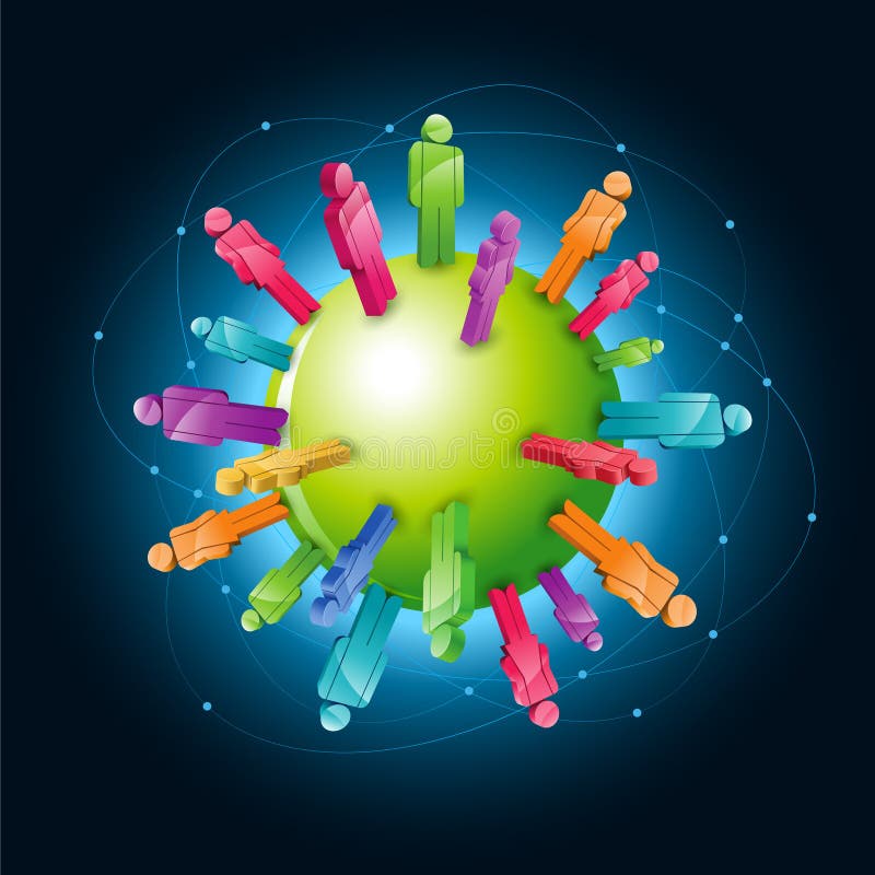 Monde Mondial International De La Communauté Globale Relié Illustration ...