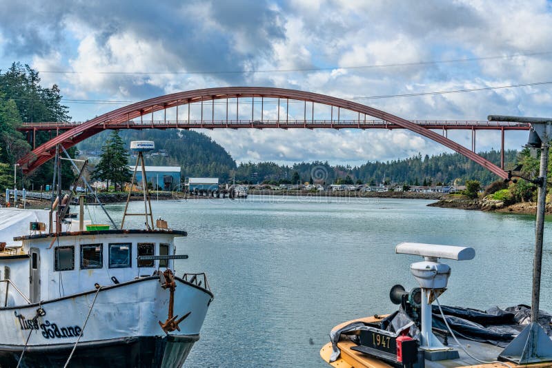 La Conner Channel and Bridge 5 Editorial Stock Image - Image of scenic ...
