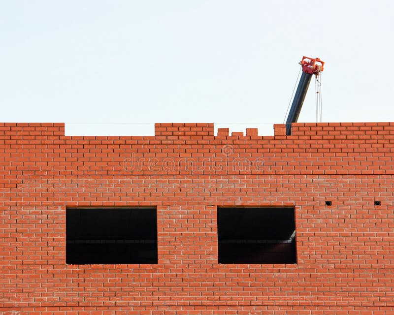 La Construction D'une Nouvelle Maison De Brique Rouge Image stock ...
