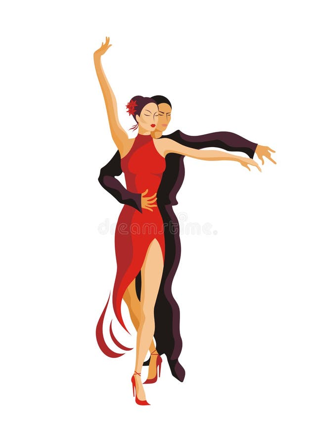 La coppia balla una salsa illustrazione vettoriale. Illustrazione di ...