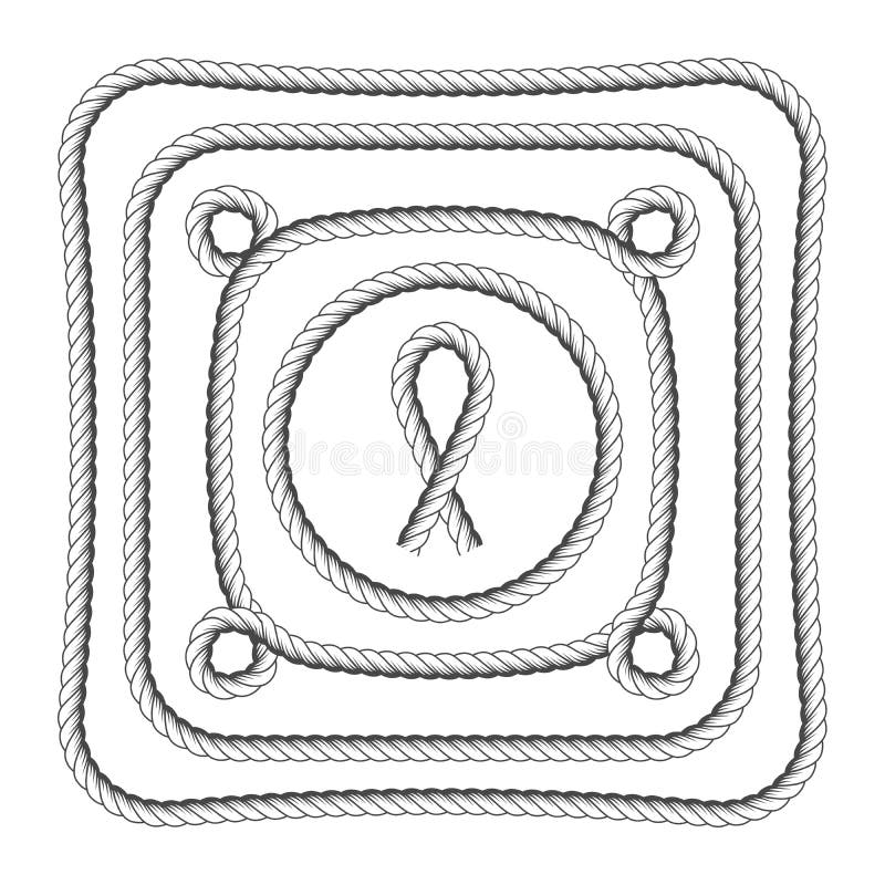La Corde Encadre La Place Et Rond Illustration de Vecteur ...