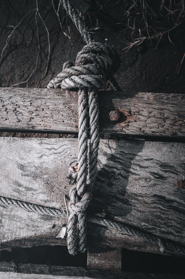 La Corde Qui Relie Les Planches De Bois Image stock - Image du corde ...