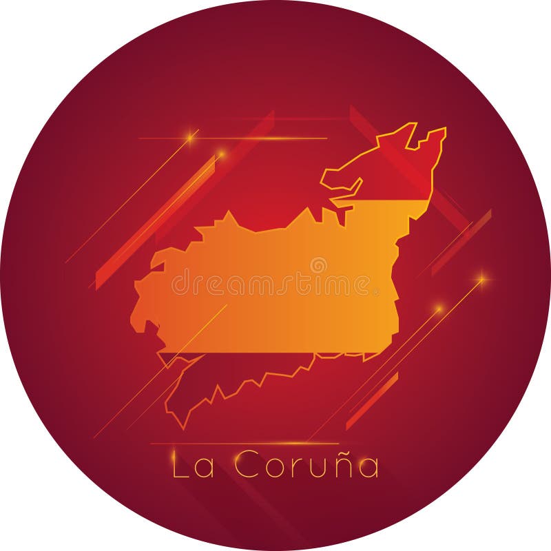 La Coruna Map. Vector Illustration Decorative Design Stock Illustration ...