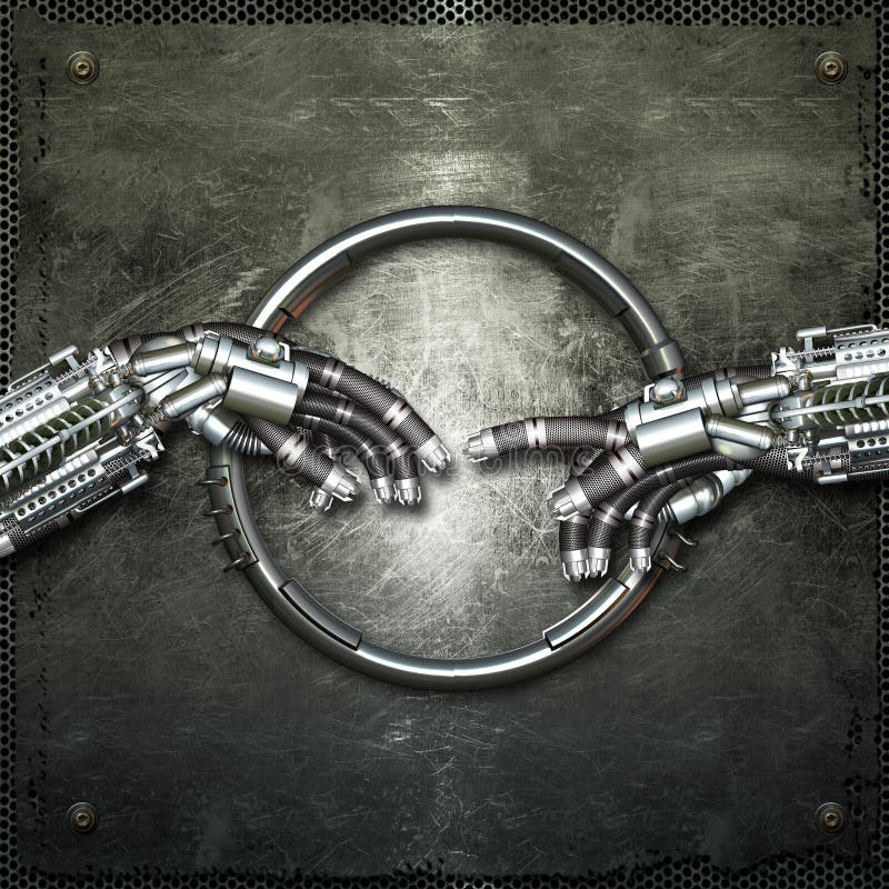 La création d'Adam, détail illustration stock. Illustration du cyborg ...