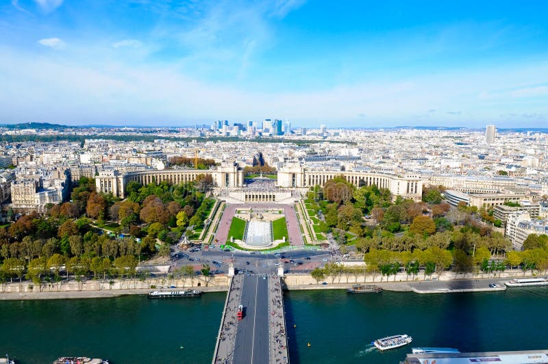 La Defence in Paris France View from Top of Eiffel Stock Image - Image ...