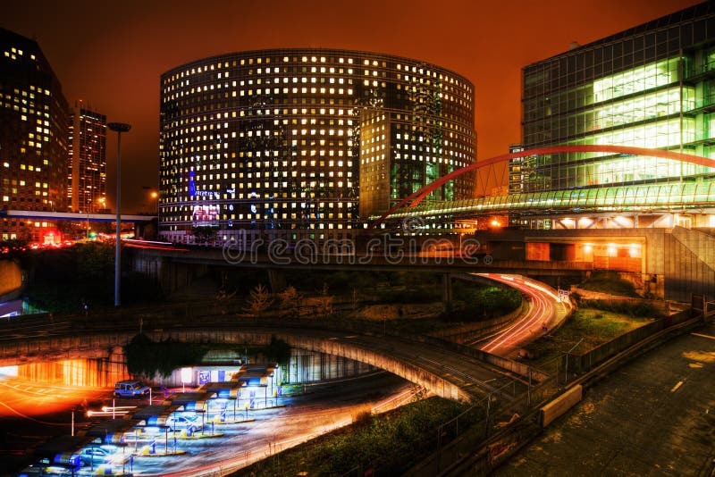 La Defense at night stock photo. Image of office, street - 27933910