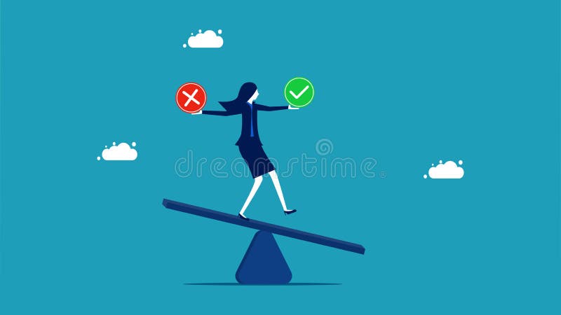 La Empresaria Equilibra Lo Correcto Y Lo Incorrecto En La Escala ...