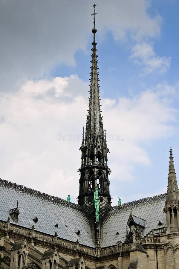 La FlÃ¨che De Notre Dame De Paris Stock Image - Image of catholic ...