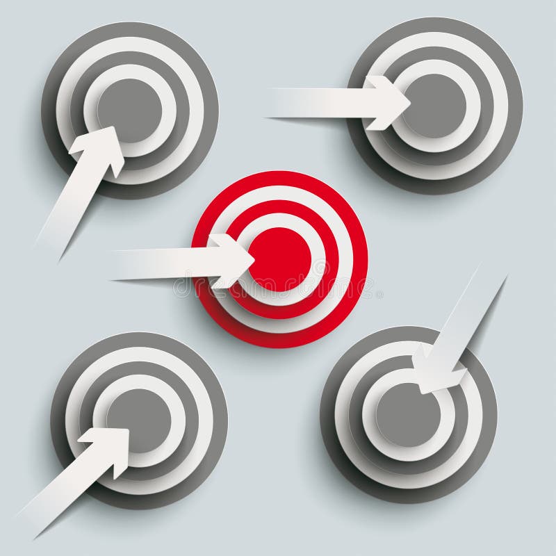 La Flecha Del Corte De 5 Papeles Apunta PiAd Stock de ilustración ...