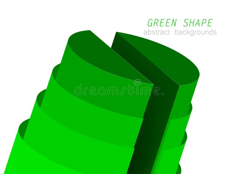 La Forma Verde Colorea Escena En Un Blanco Ilustración del Vector ...