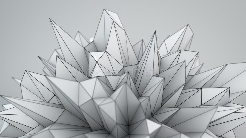 La Forme Polygonale Blanche Dans Le Studio 3D Rendent Illustration ...