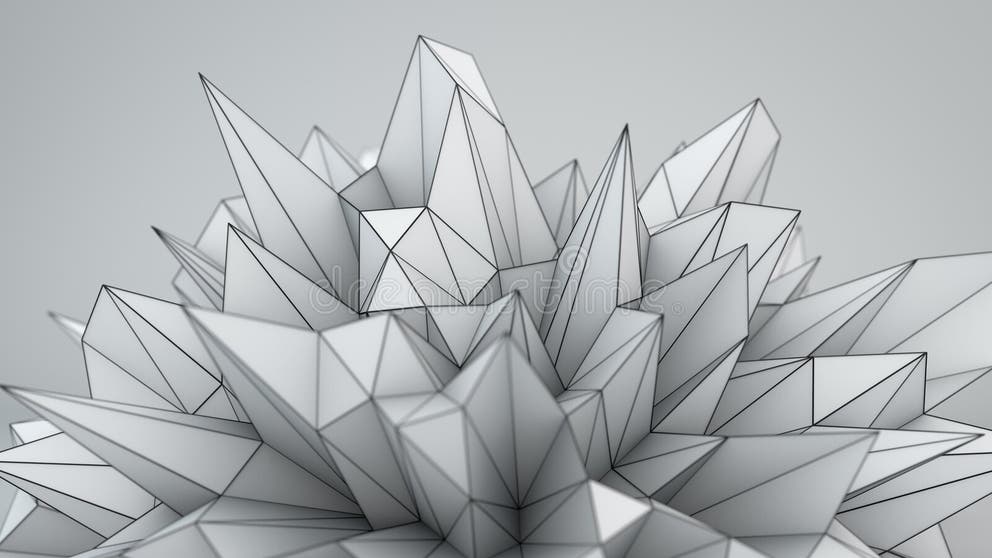 La Forme Polygonale Blanche Dans Le Studio 3D Rendent Illustration ...
