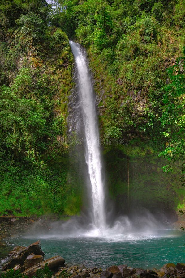 La Fortuna Waterfall, Costa Rica Stock Image - Image of admiring, ledge ...