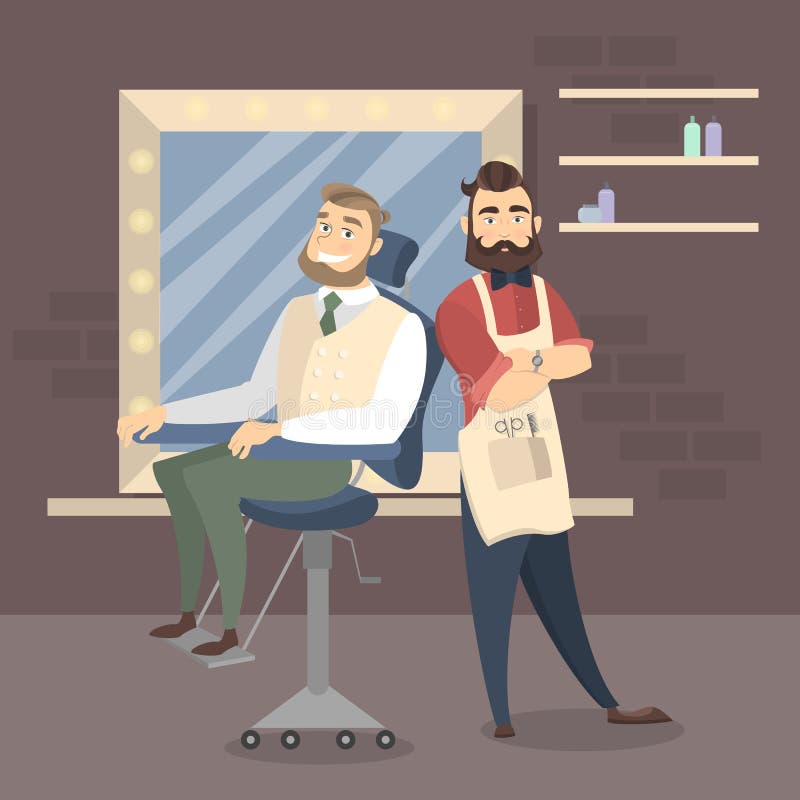 Parrucchiere and Man Vector Barbiere Forbici Barbiere Dello Stilista ...