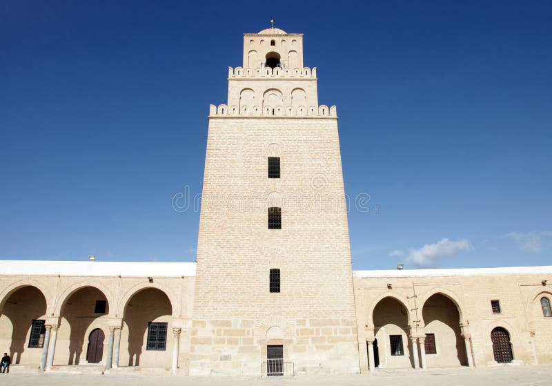 La Grande Moschea Da Kairouan, Tunisia Fotografia Stock - Immagine di ...
