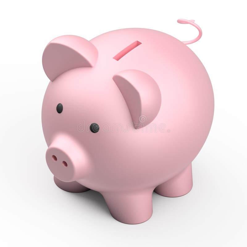 La Hucha Rosada Aislada En El Fondo Blanco, 3d Rinde El Ejemplo Stock ...