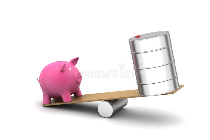 La Hucha Y El Aceite Pueden Equilibrando Stock de ilustración ...