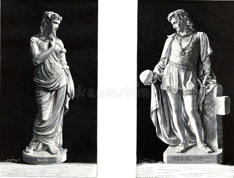 La Imagen De Ofelia Y De Hamlet Stock de ilustración - Ilustración de ...