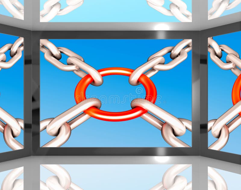 La Junta De Los Encadenamientos En La Pantalla Muestra La Unidad Stock ... La Junta De Los Encadenamientos En La Pantalla Muestra La Unidad Stock ...