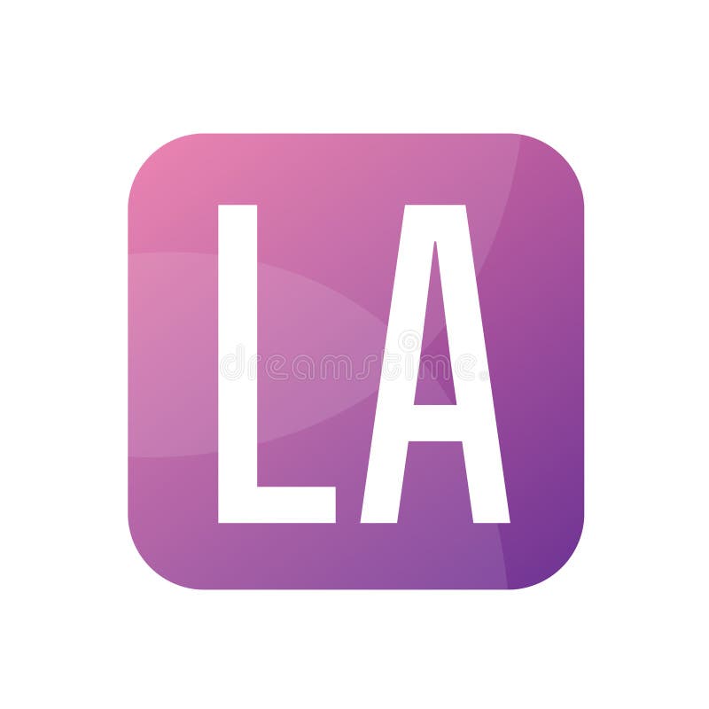 LA Letter Logo Design with Simple Style Stock Vector - Illustration of ...