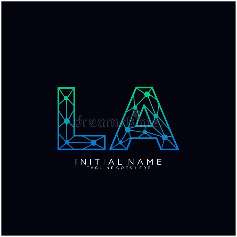 LA Letter Logo Icon Design Template Elements Stock Vector ...
