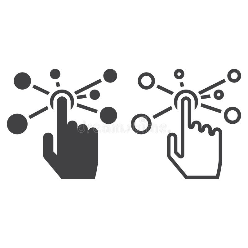 La Linea Interattiva Icona, Profilo E Solido Dell'interfaccia Vector Il ...