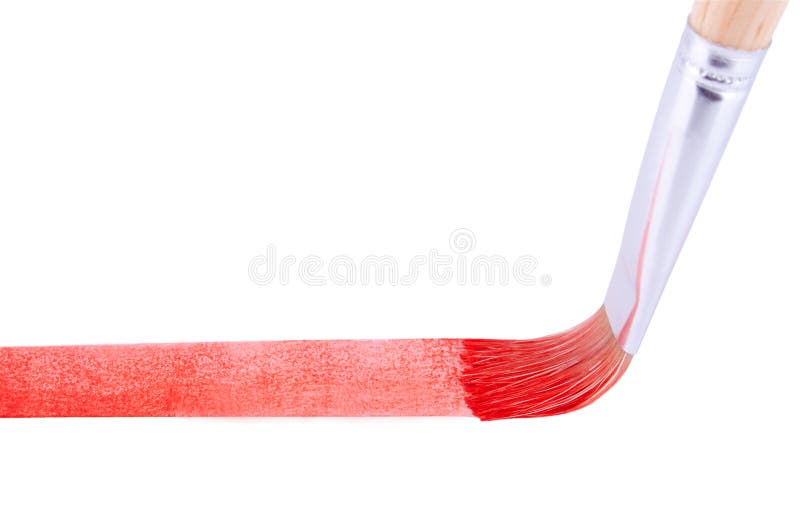 La Linea Rossa Del Disegno Del Pennello Immagine Stock - Immagine di ...
