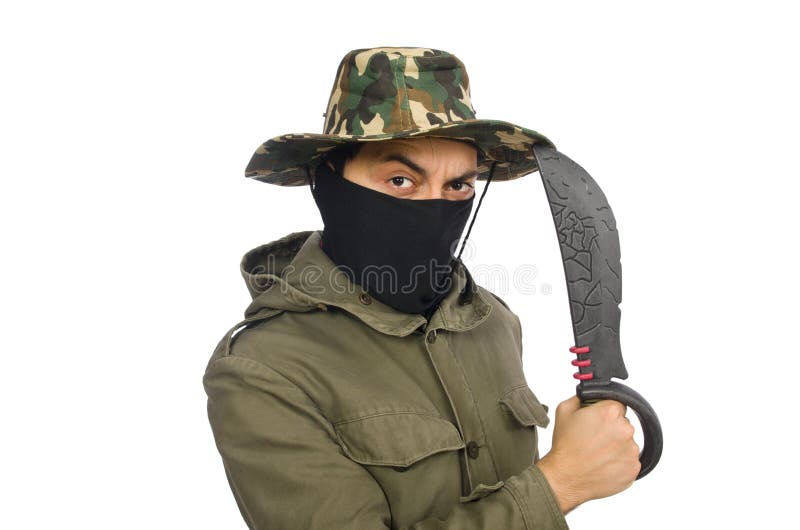 La M?scara Que Lleva Criminal Aislada En Blanco Foto de archivo ...