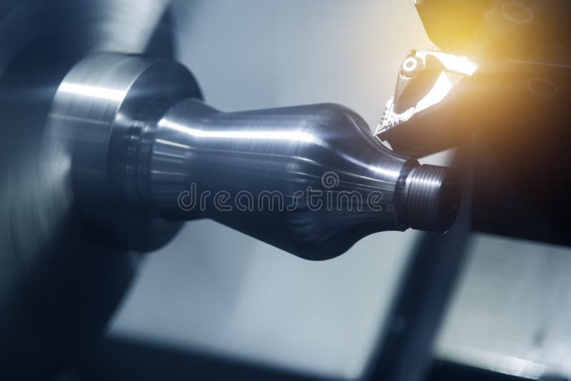 La Macchina O Il Tornio Del Tornio Di CNC Fotografia Stock - Immagine ...