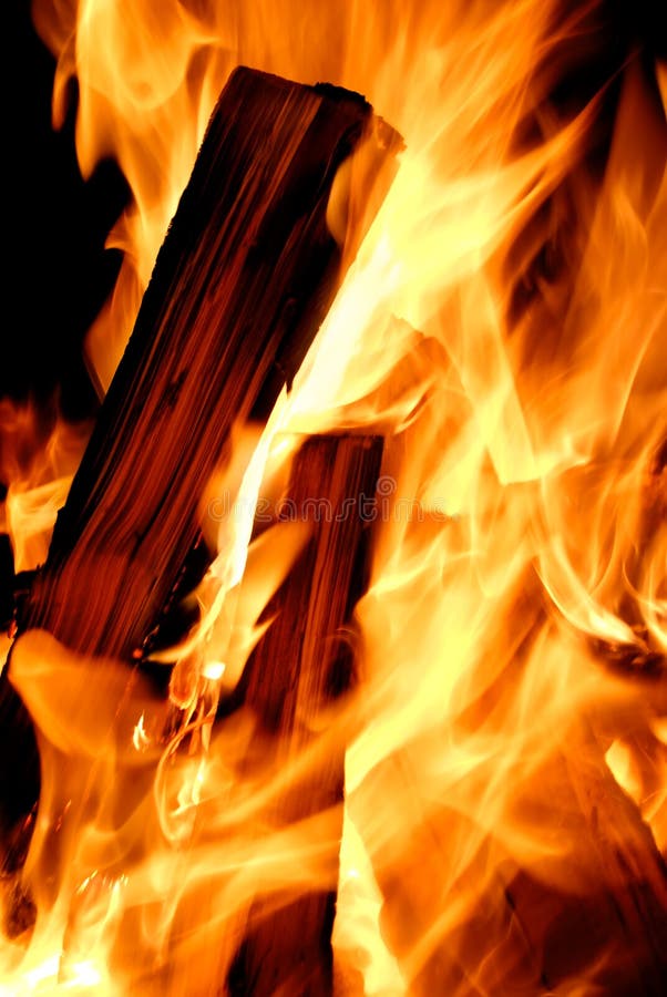 La Madera Quema En El Fuego Foto de archivo - Imagen de calor ...