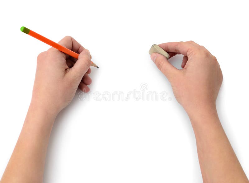 La Main Dessine Avec Un Crayon Sur Le Livre Blanc Photo stock - Image ...