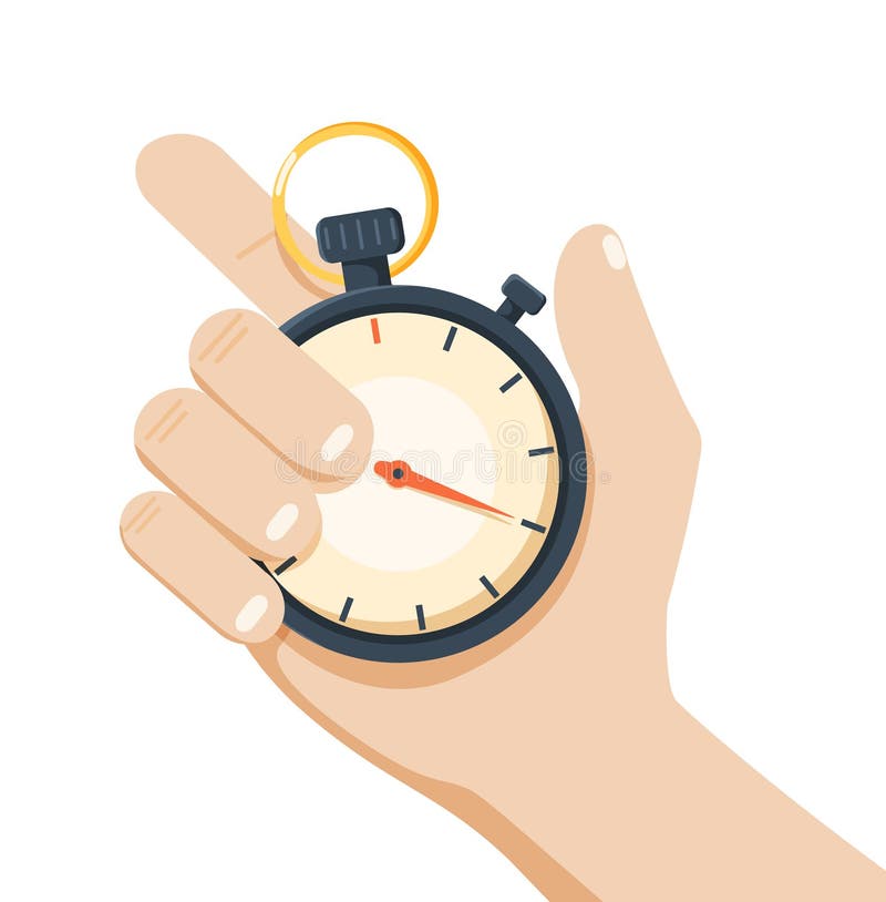 La Main Tient La Conception De Sport De Chronomètre Illustration de Vecteur - Illustration du ...