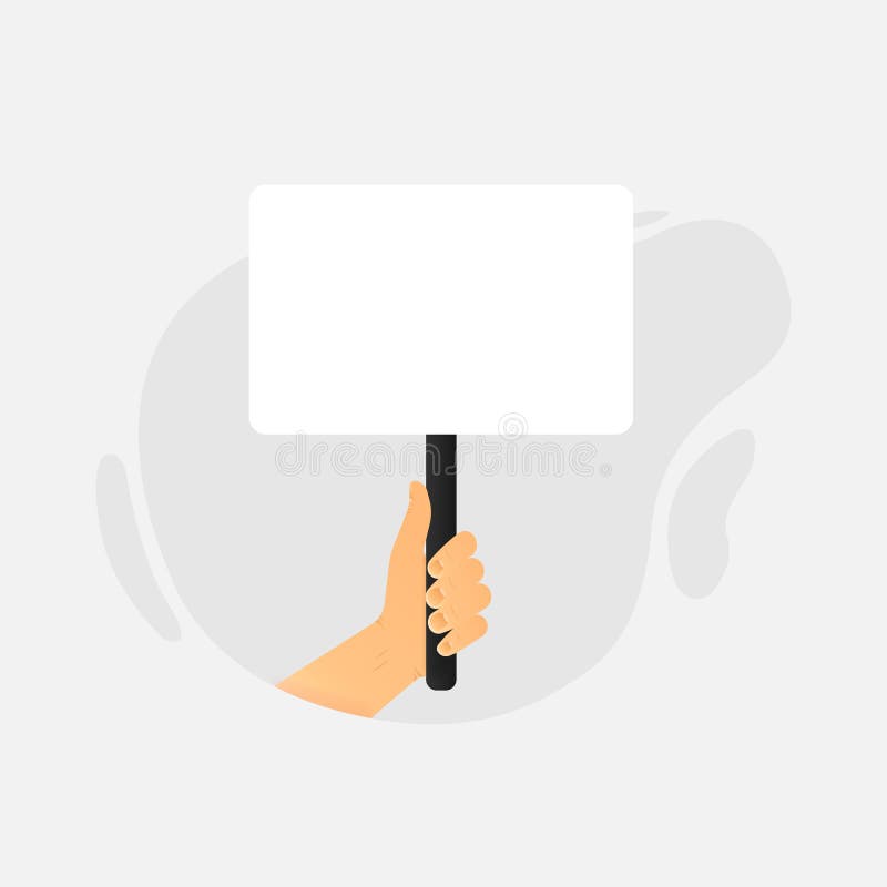 La Main Tient Un Drapeau Un Panneau Avec Une Inscription. Illustration ...
