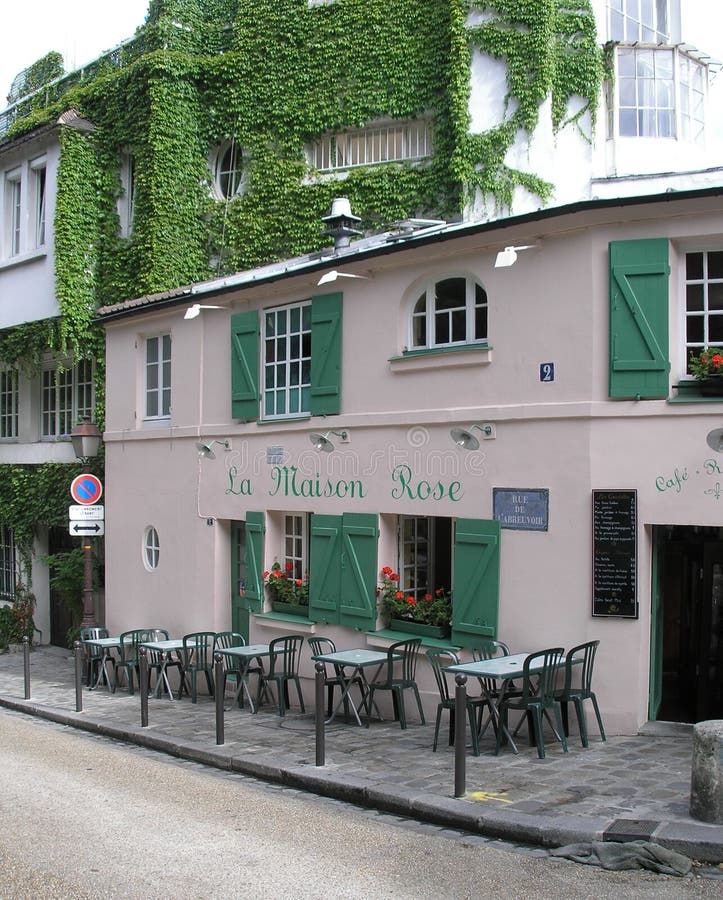 La Maison Rose Cafe Restaurant, Monmartre, Paris, Frankrike ...