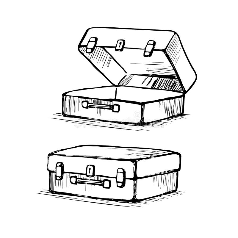 La Maleta Es Abierta Y Cerrada Ilustración del Vector - Ilustración de ...