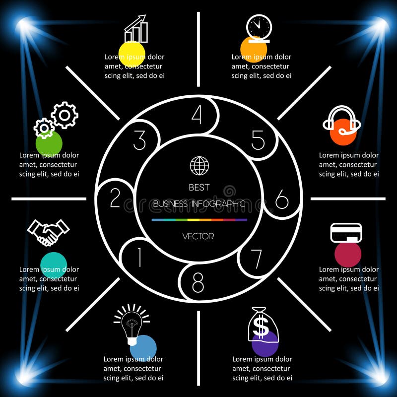 Best Infographic Template 8 Position Information Stock Illustrations ...