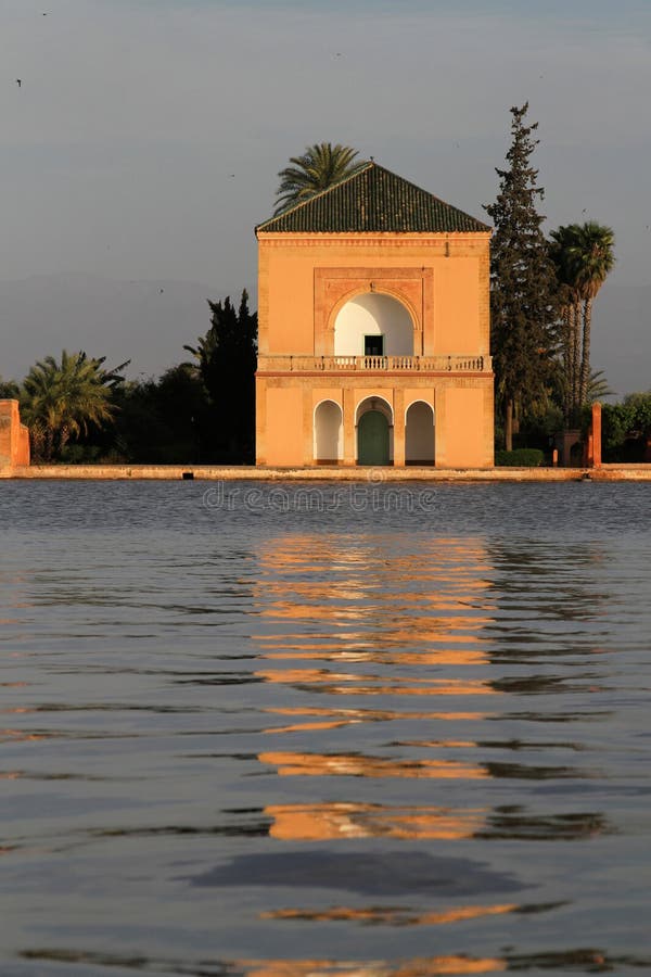 La Menara at sunset stock photo. Image of menara, marrakech - 31075668