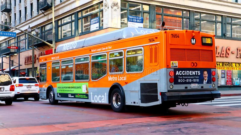 LA METRO Local Bus in Downtown Los Angeles Editorial Photography ...