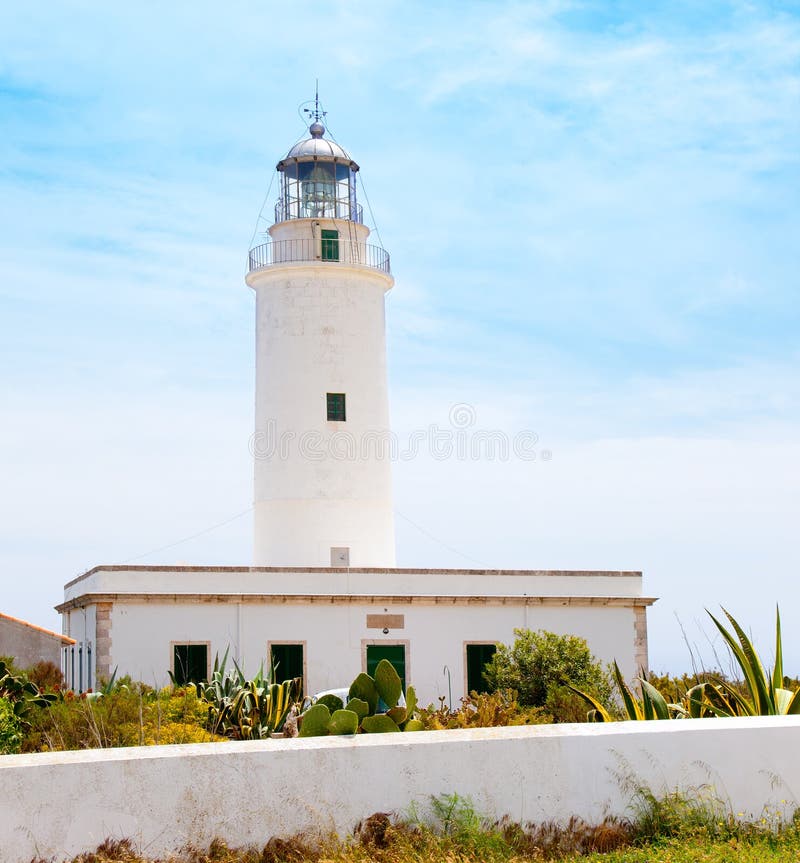 La Mola Lighthouse in Formentera in Balearic Stock Photo - Image of ...