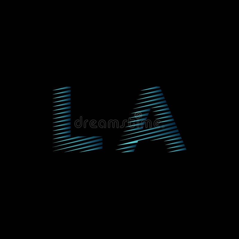 LA Monogram Lines Style Blue Light Vector Stock Vector - Illustration ...