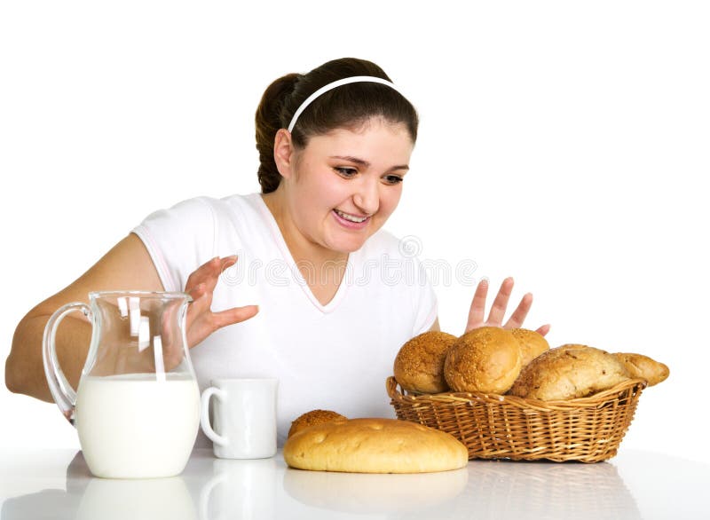 La Muchacha Bonita Tiene Gusto De Comer Imagen de archivo - Imagen de ...