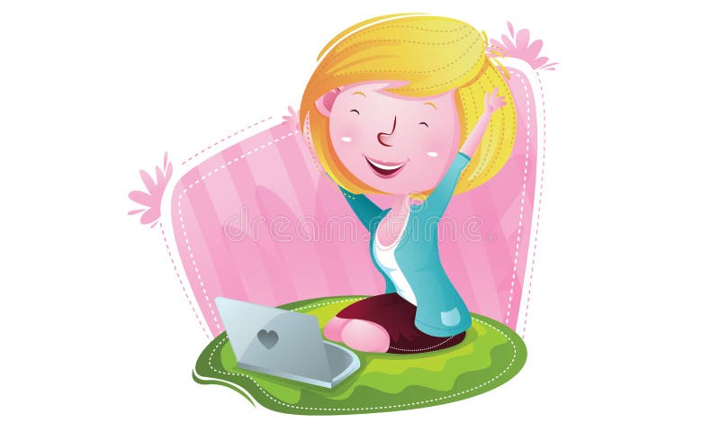 La Muchacha Feliz Tiene Idea Ilustración del Vector - Ilustración de ...