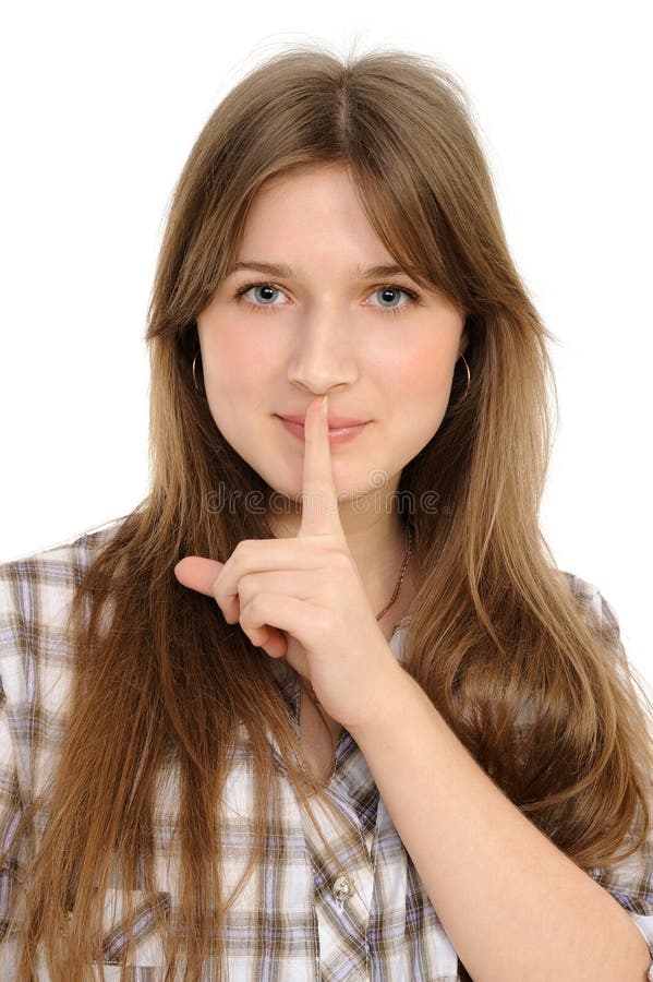 La Mujer Dice El Ssshhh Para Mantener Silencio Foto de archivo - Imagen ...