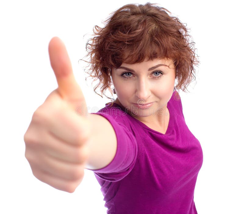La Mujer Muestra Que Todo Es ACEPTABLE Imagen de archivo - Imagen de ...